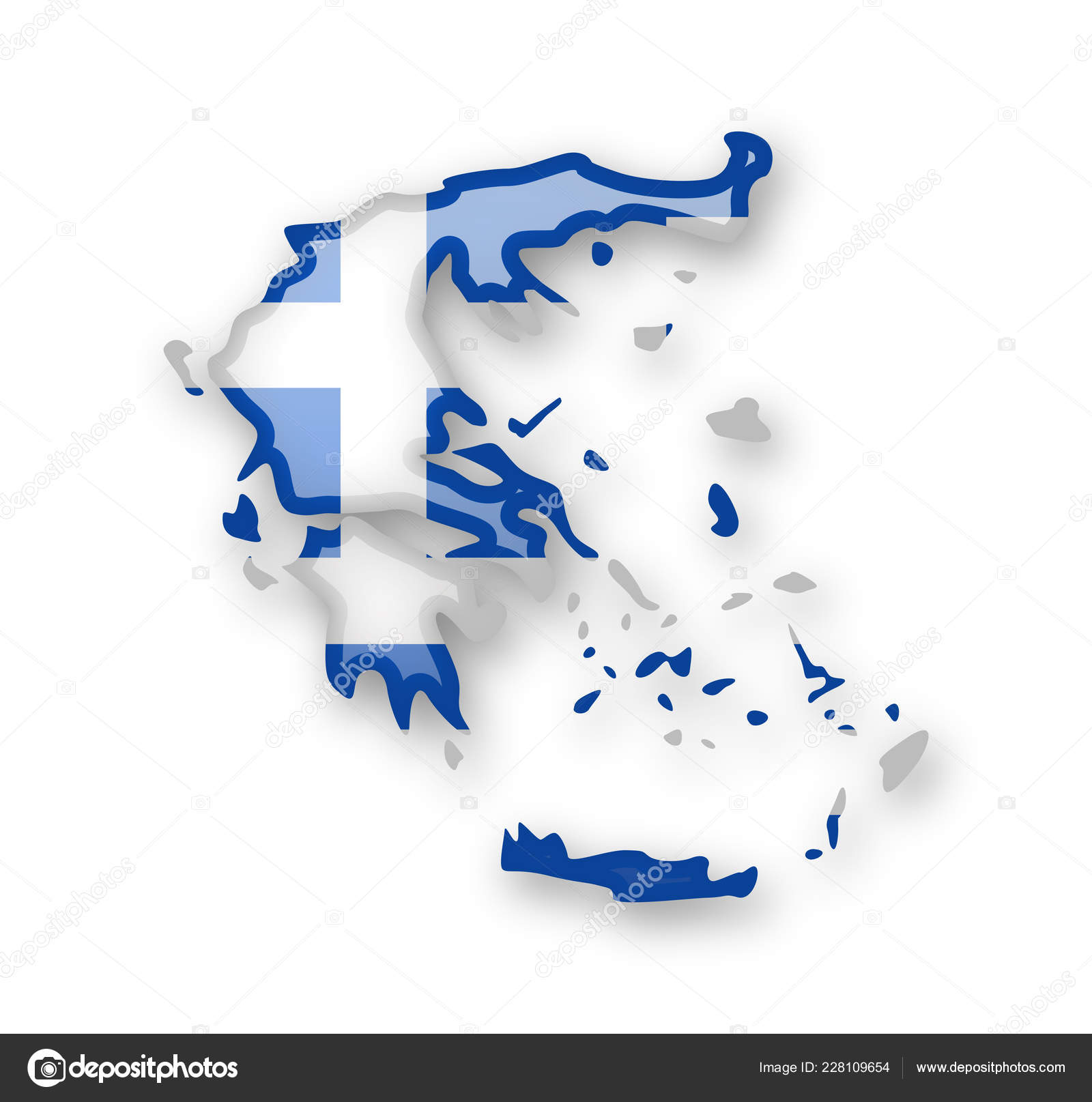 Greece Flag Outline Country White Background Stock Vector Image by ...