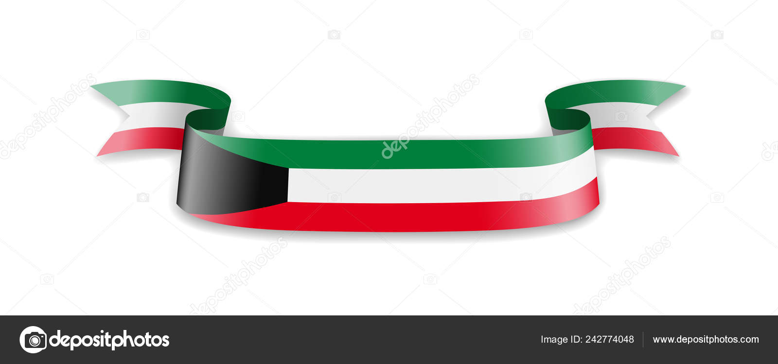 Kuwait Flag Form Wave Ribbon Vector Illustration Stock Vector Image by ...
