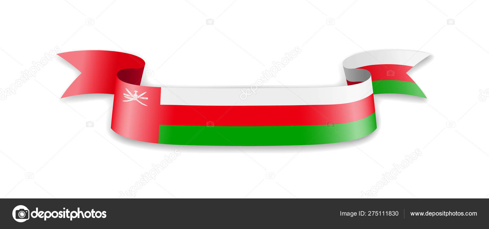 Oman flag in the form of wave ribbon. Stock Vector by ©gt29 275111830
