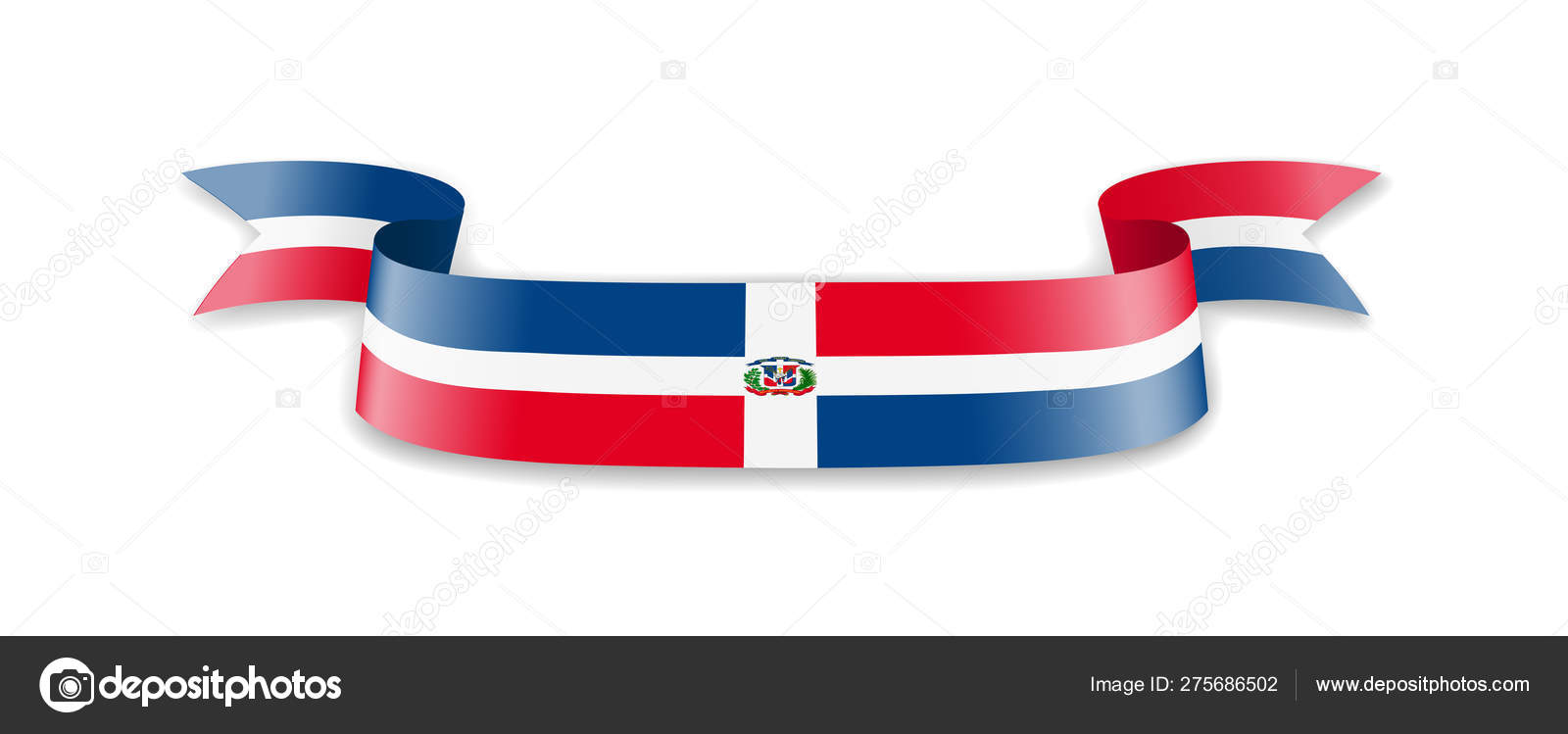 Dominican Republic flag in the form of wave ribbon. Stock Vector Image ...