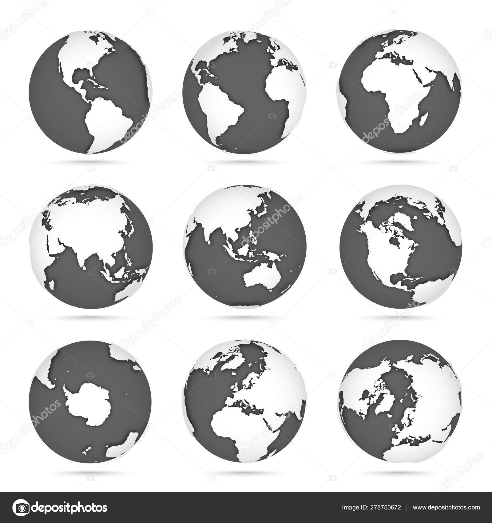 Earth Continents Outline
