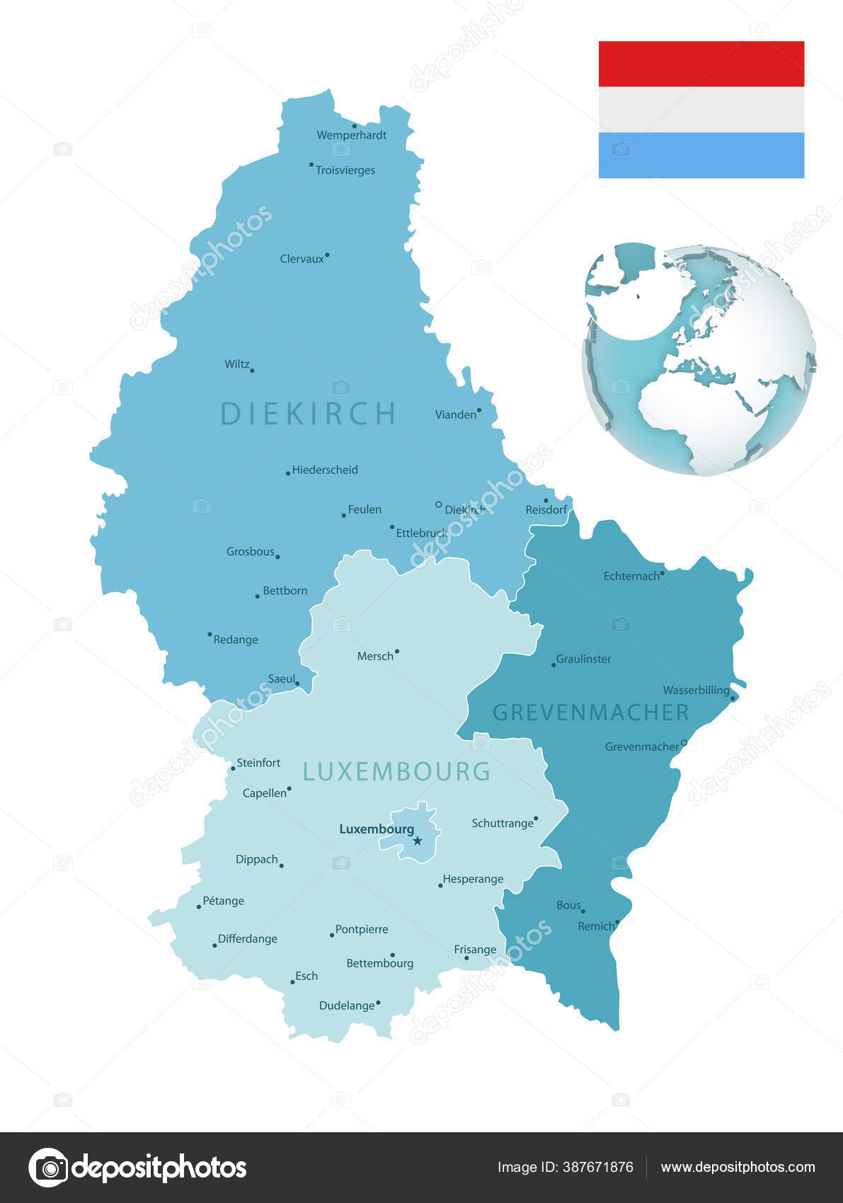 Luxembourg Country Map