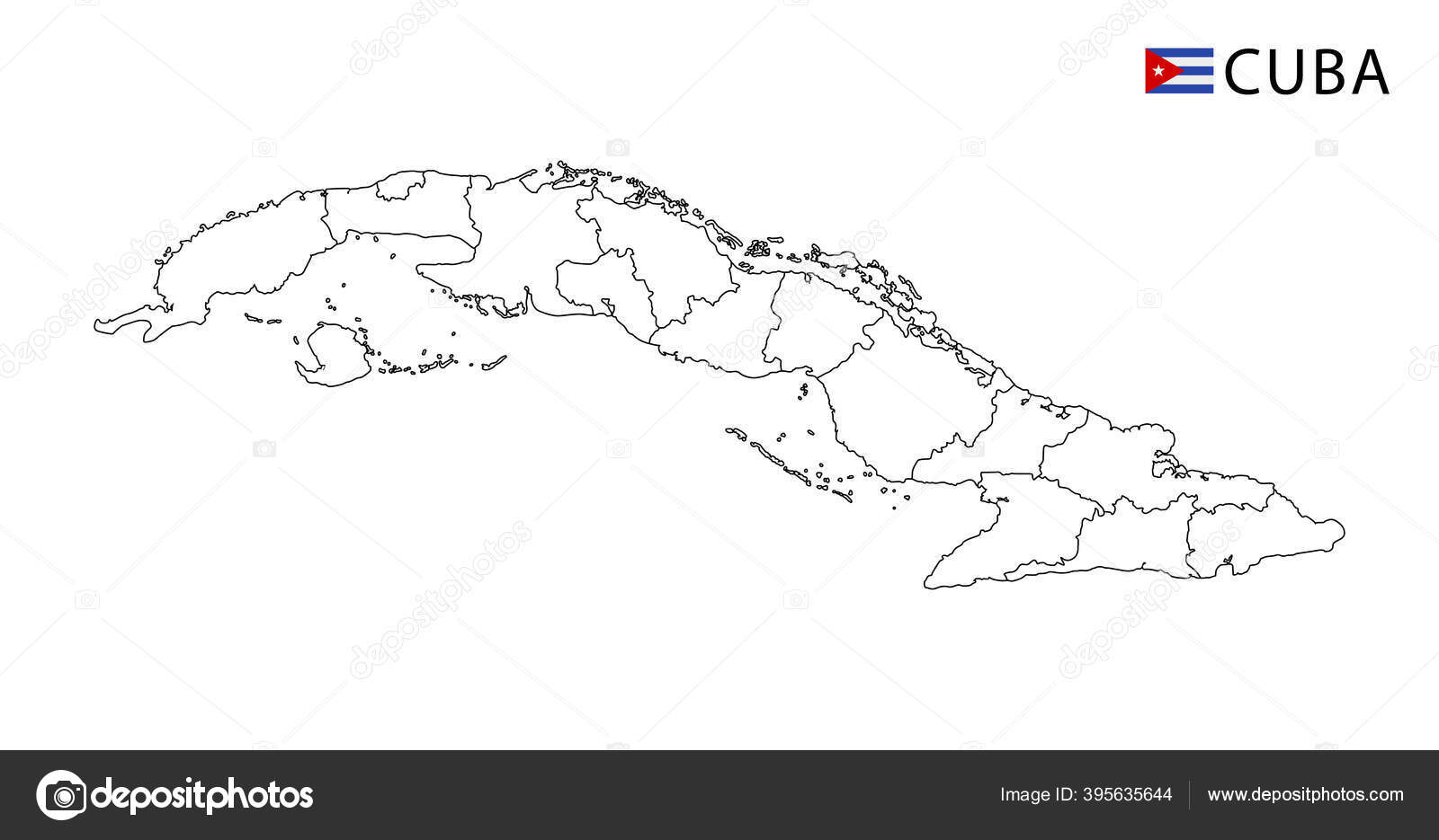 Mapa Vectorial De Regiones De Cuba