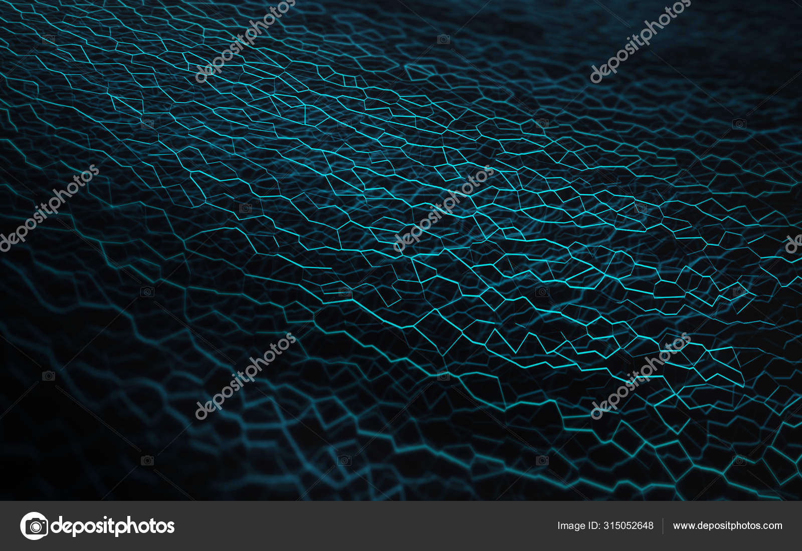 Blue Reflective Surface Polygonal Surface Pattern Perspective View ...