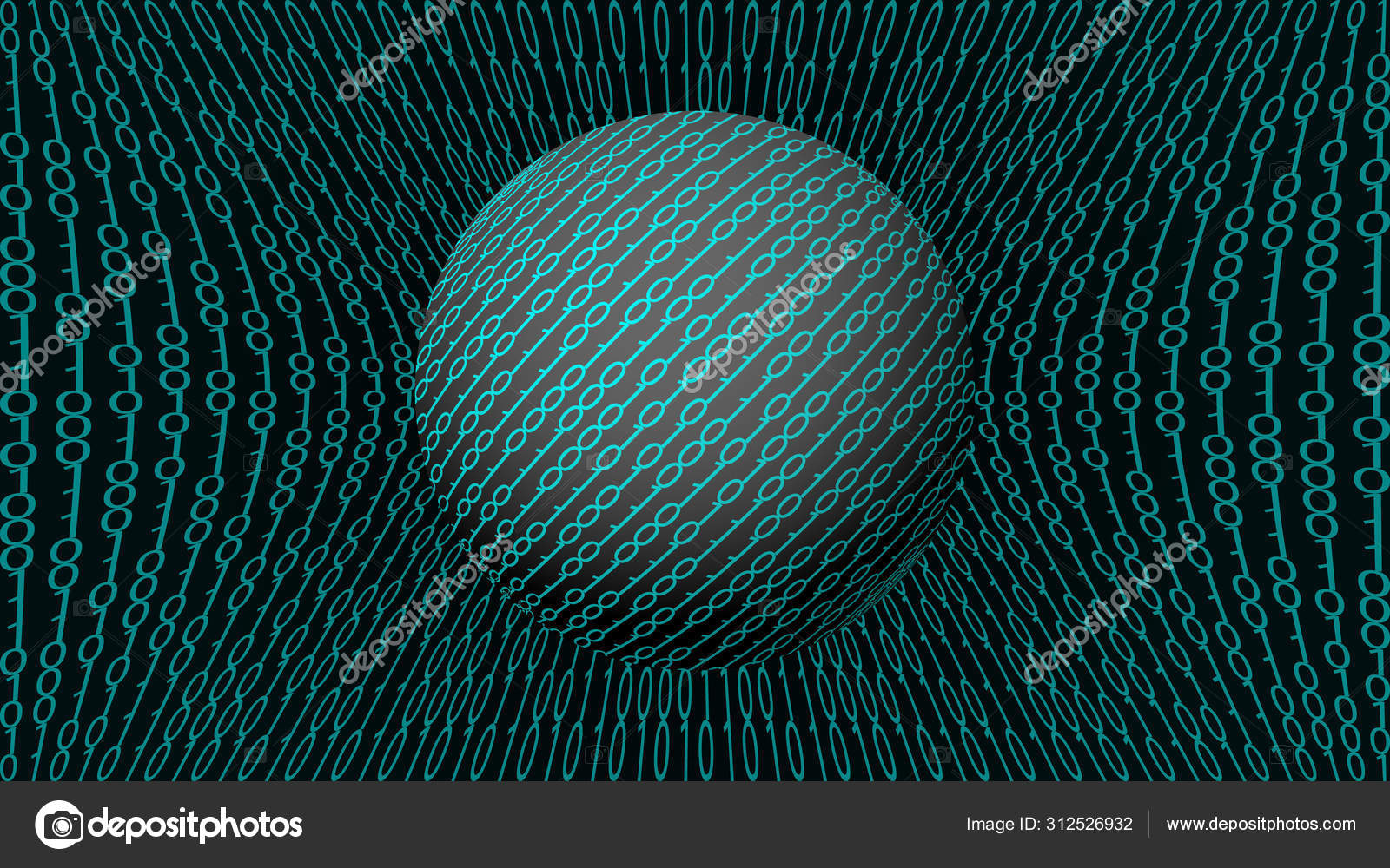 Binary Code Sphere Abstraction Vector Illustration Stock Vector Image ...