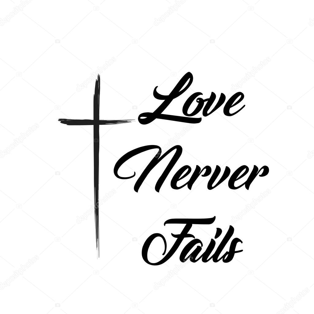 El amor nunca falla, diseño cristiano del tatuaje, tipografía para ...