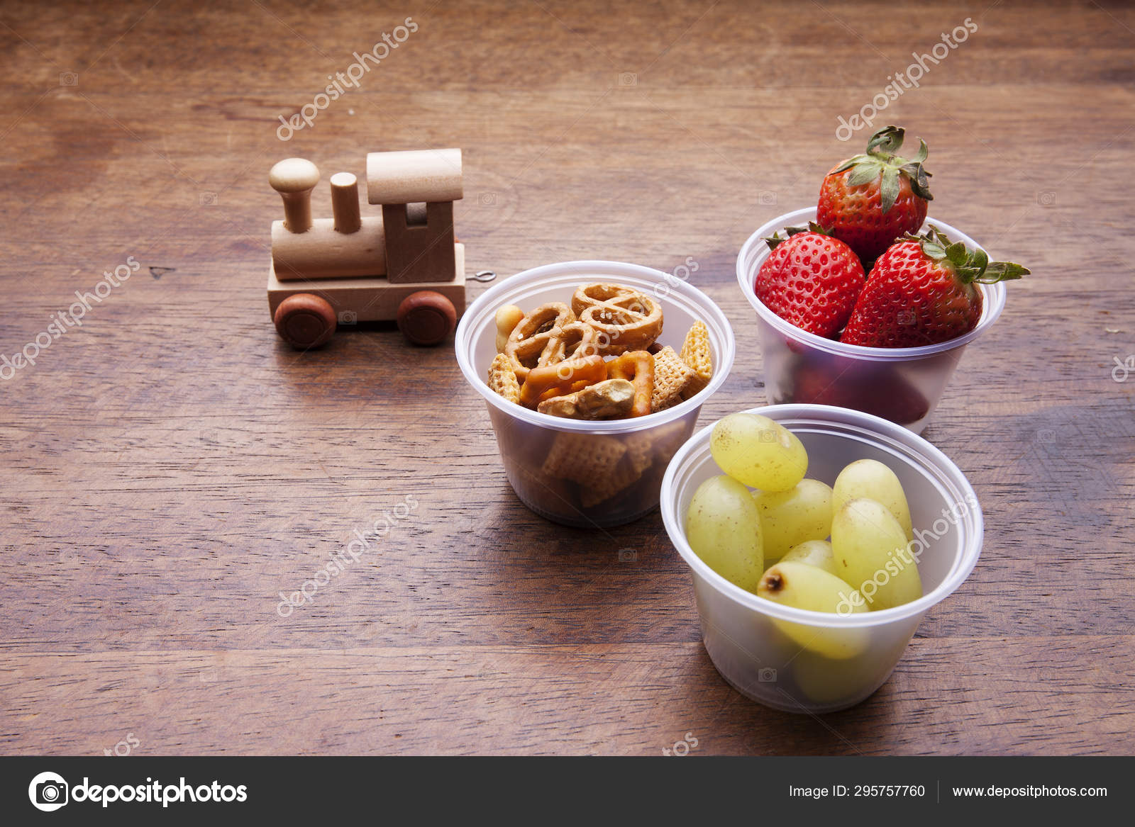 School Lunch Box Snacks Kids Wooden Background Back School Healthy ...