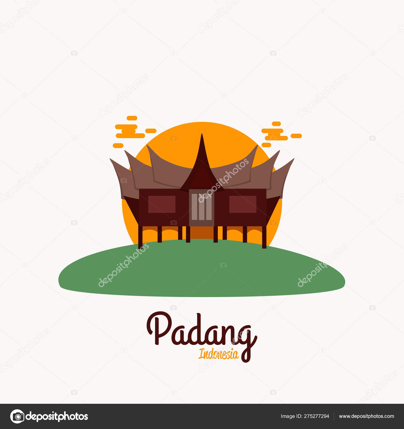 Padang West Sumatra Indonesia Vector Illustration Stock Vector Image by ...
