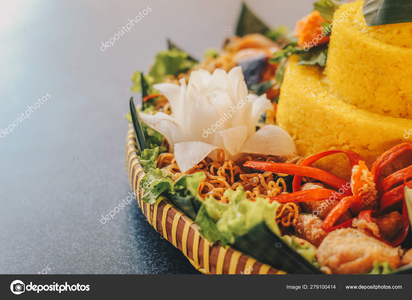 Nasi Tumpeng Java Traditional Foodisolated Black Background Indonesian ...