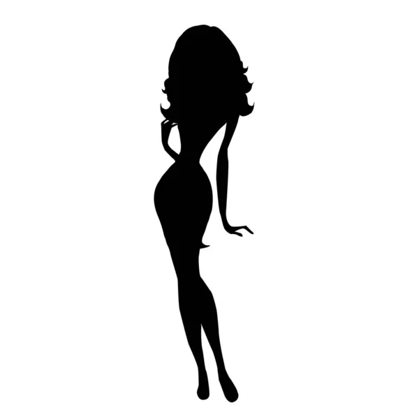 Vector Silhouette Woman White Background Stock Vector Image By