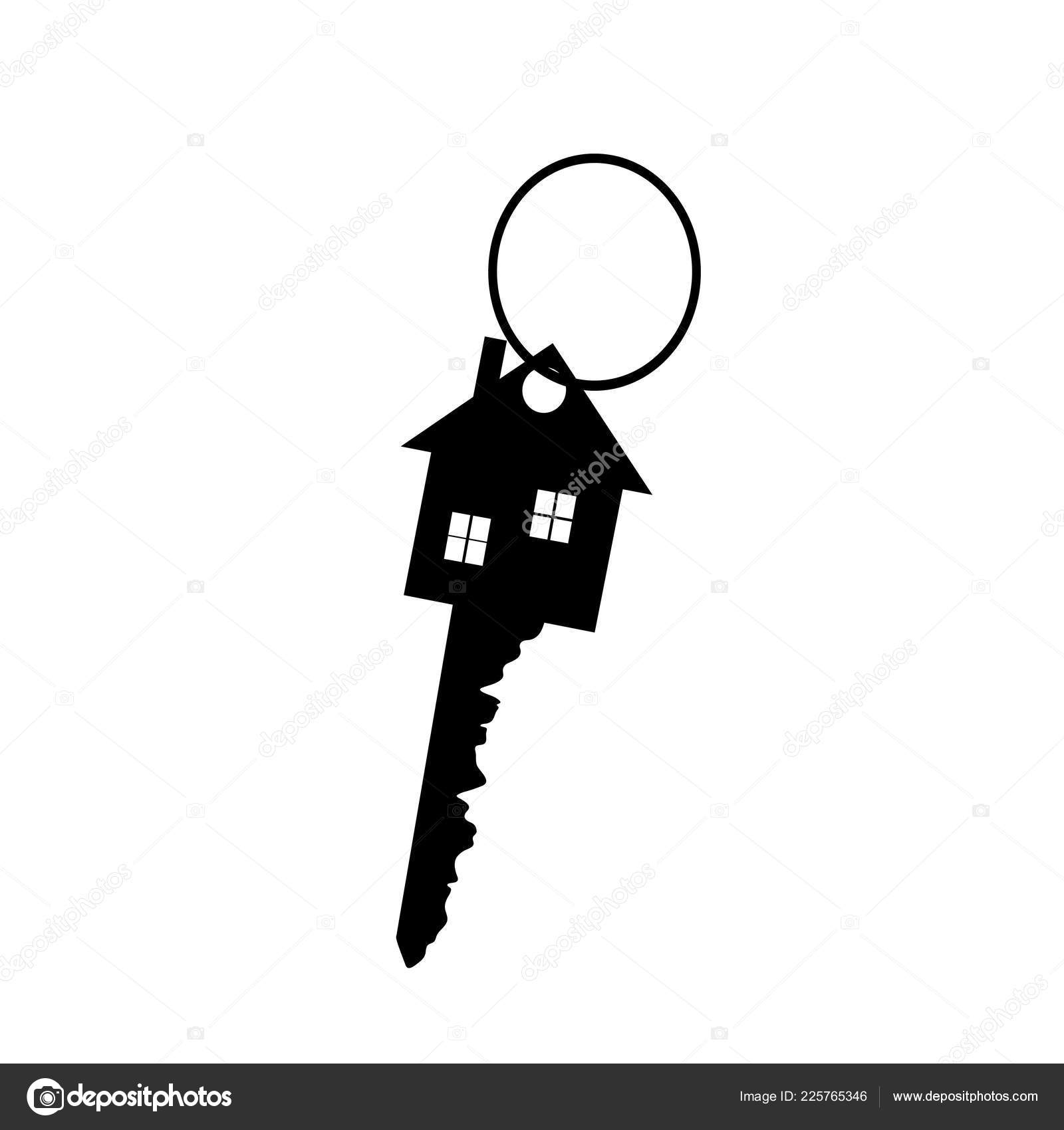 Vector Silhouette Keys House White Background Stock Vector by ...