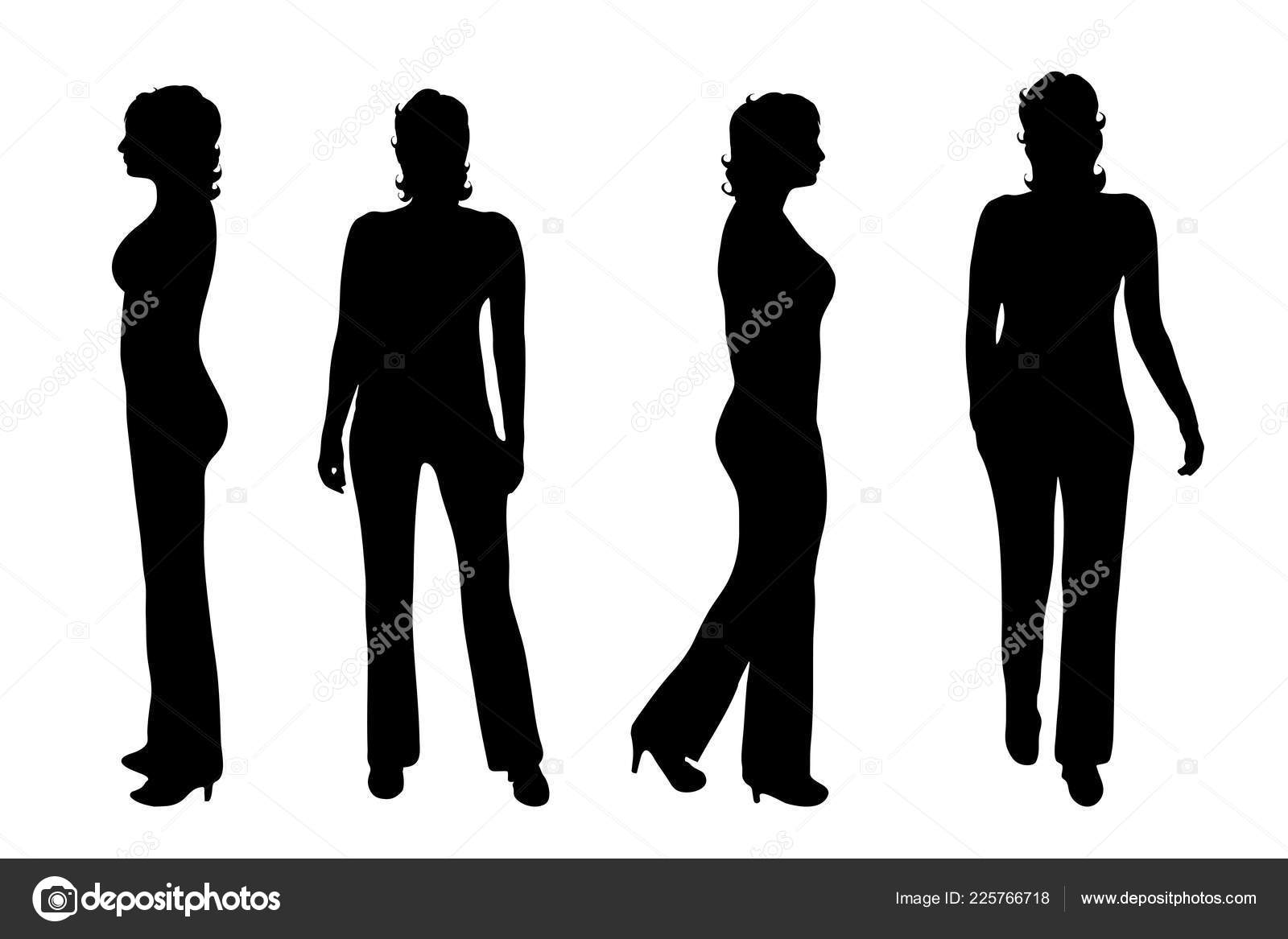 Vector Silhouette Woman White Background Stock Vector By ©majivecka