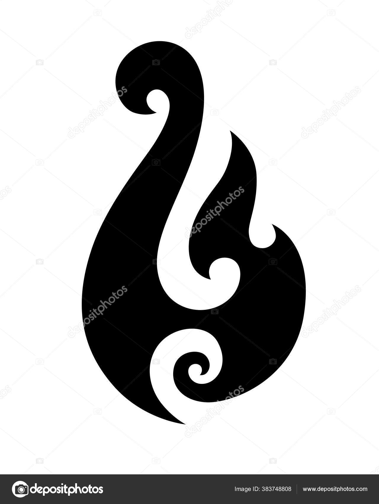 Maori Tattoo Style Fish Hook Bone Matau Hei Matau Stock Vector by ...