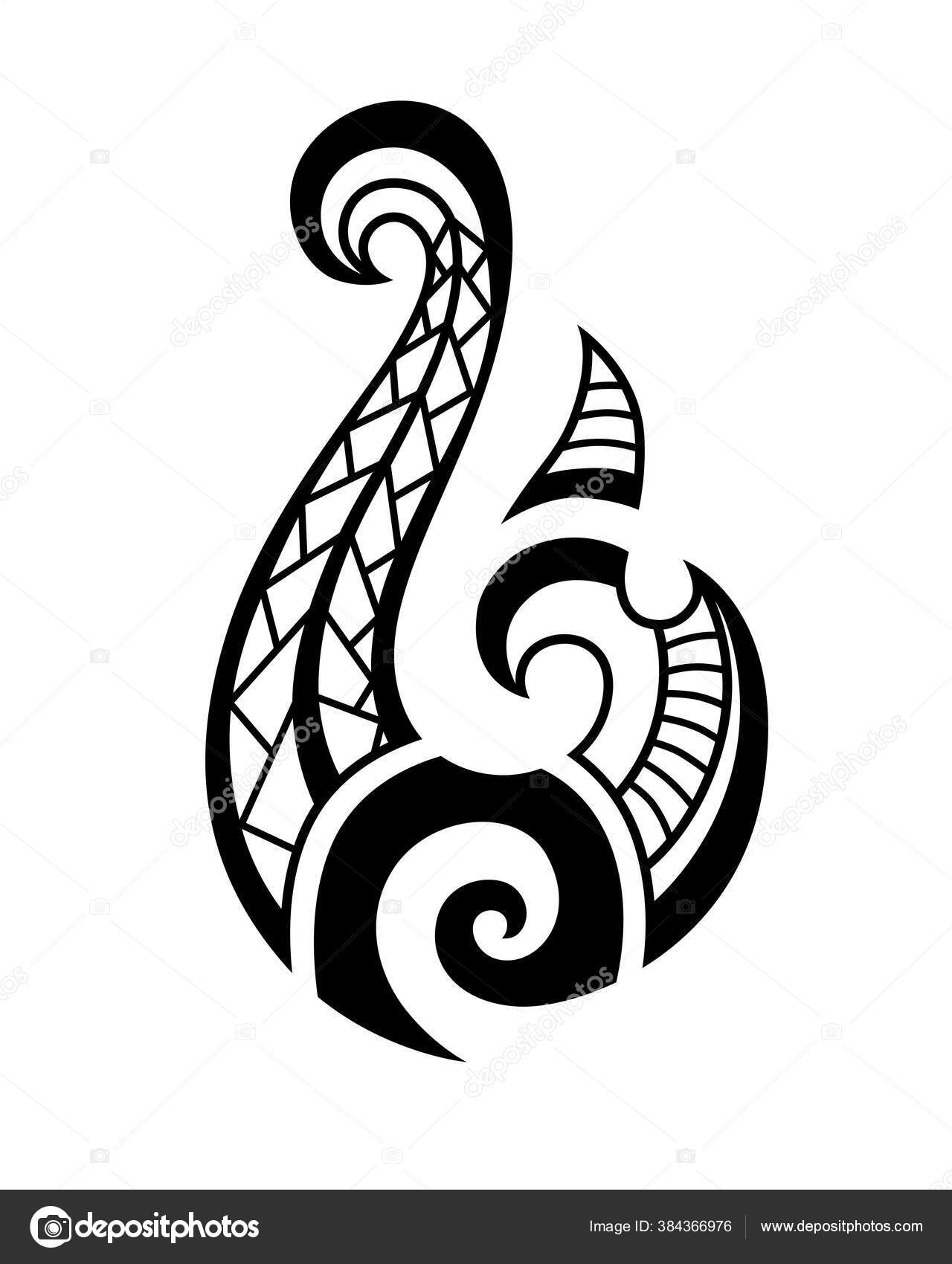 Maori Tattoo Style Fish Hook Bone Matau Hei Matau Stock Vector Image by ...