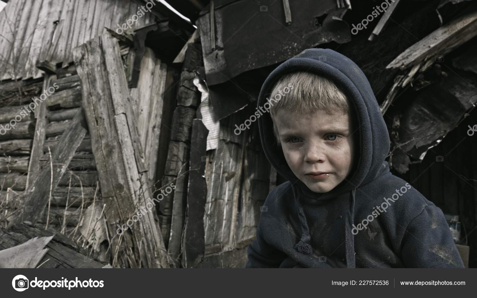 Homeless Children Crying