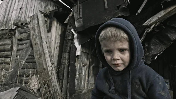 Sad Homeless Boy Abandoned Village Stock Photo by ©biopsihoz@mail.ru ...
