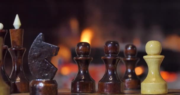 Chess Pieces Background Fireplace — Stock Video © Bearserg #278493260