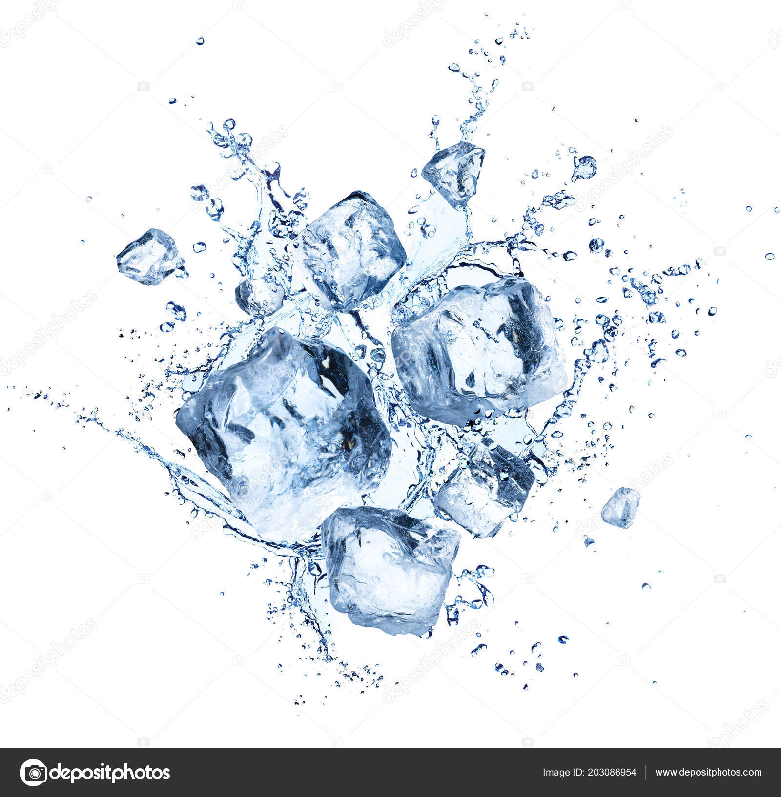 Ice Cubes Splashing Cool Refreshing Crystals Water Drops Stock Photo by ©rfphoto 203086954