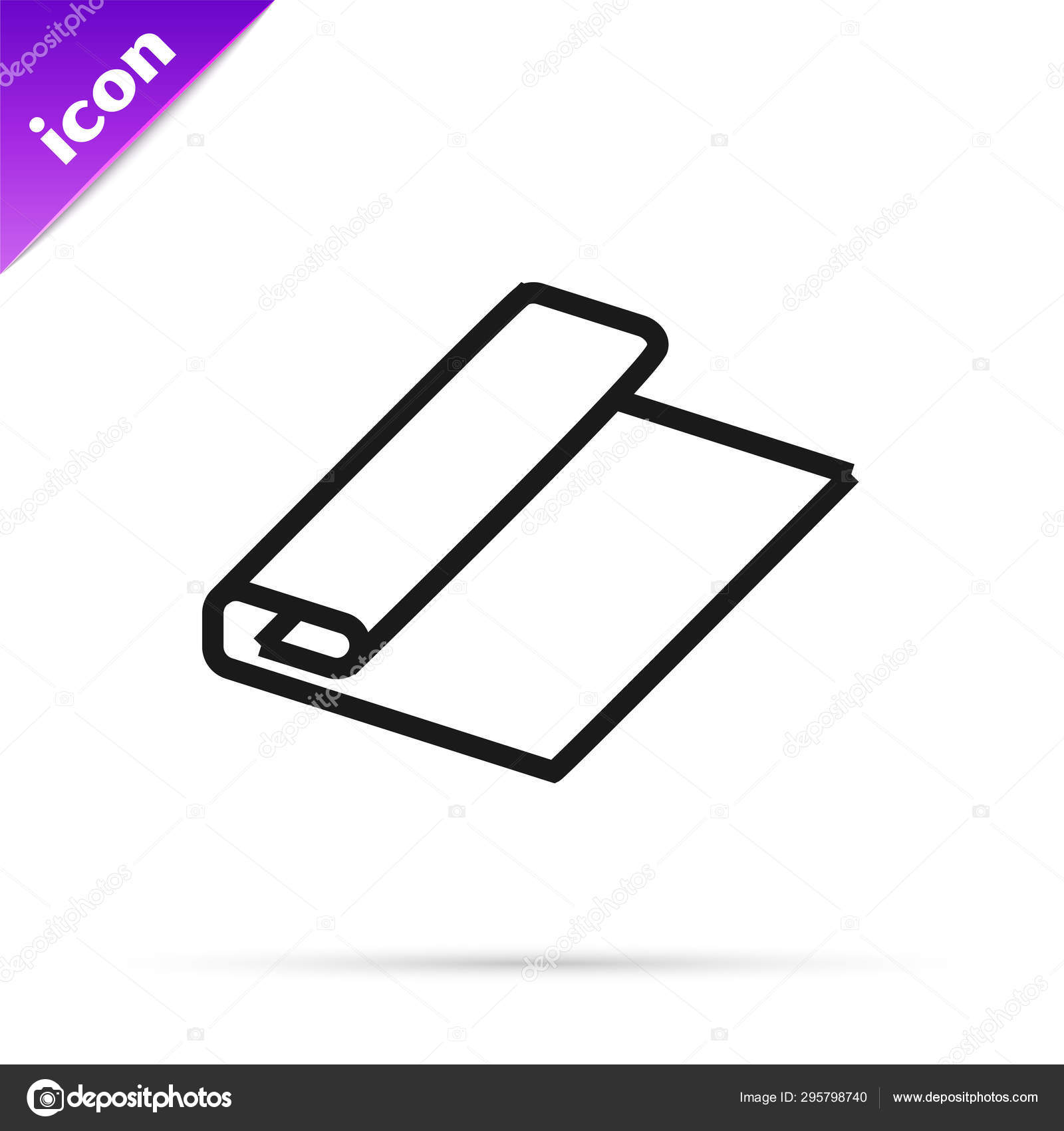 Black line Textile fabric roll icon isolated on white background. Roll ...