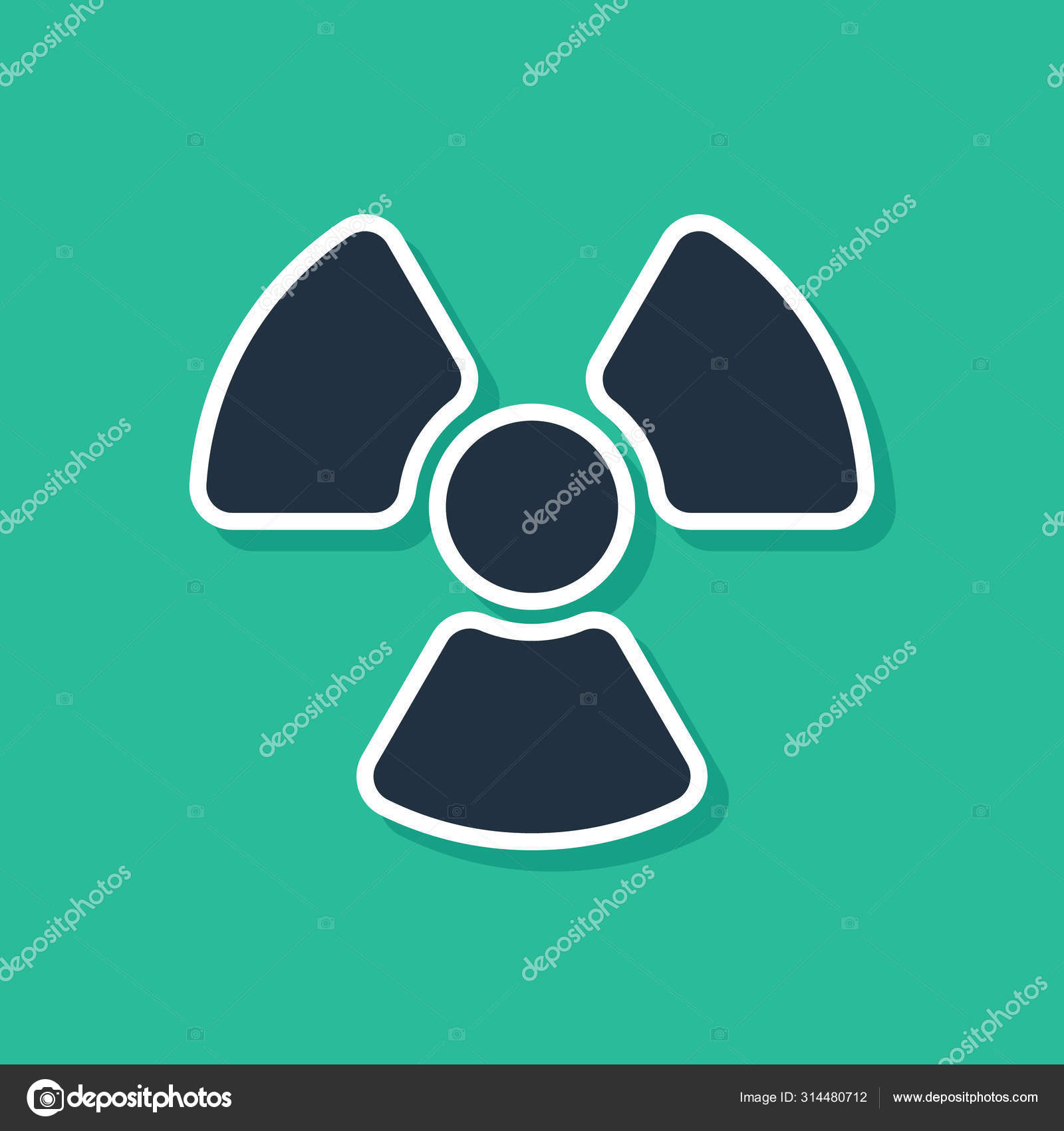 Blue Radioactive Symbol