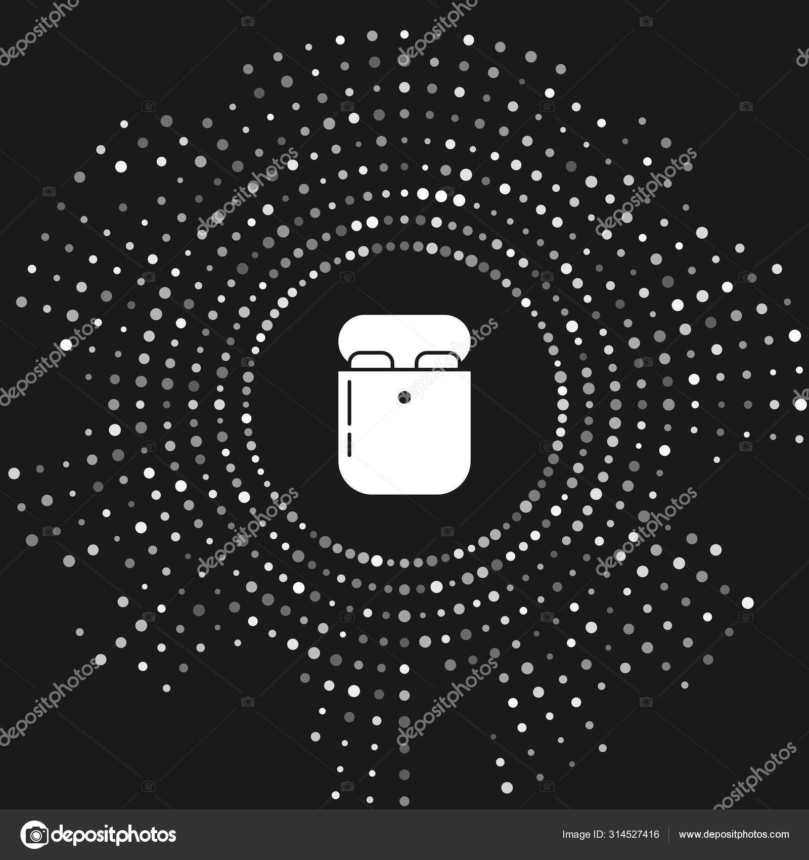 White Air headphones in box icon icon isolated on grey background ...