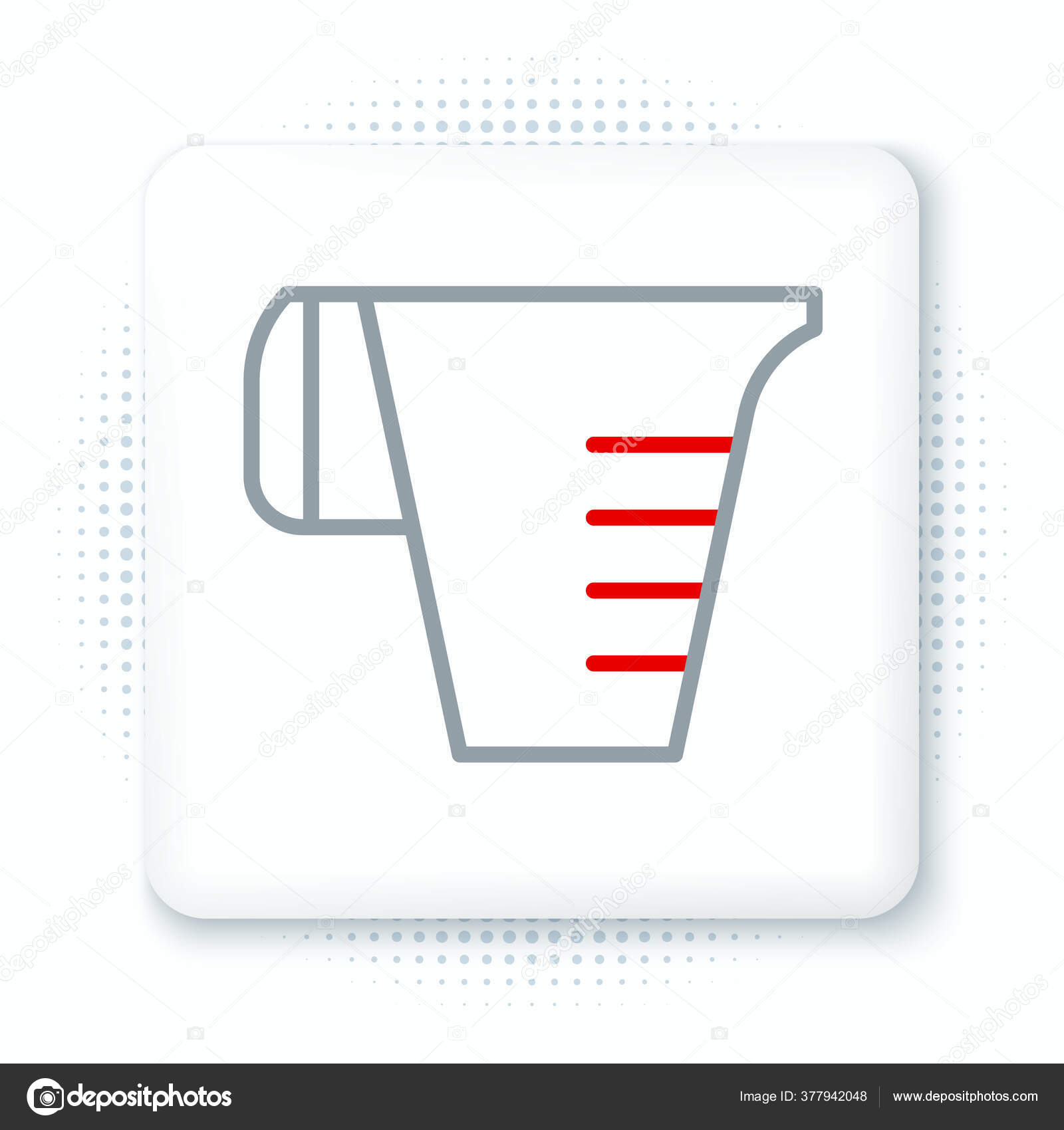 Line Measuring Cup Measure Dry Liquid Food Icon Isolated White Stock ...