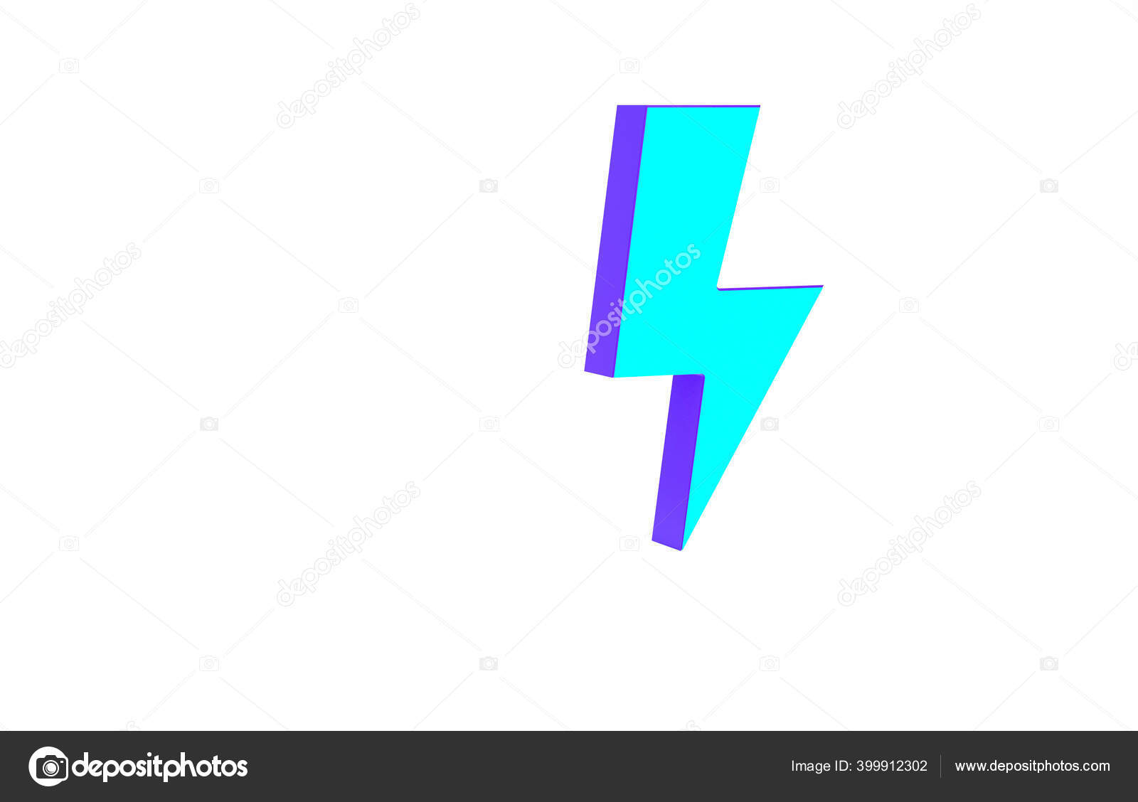 Turquoise Lightning Bolt Icon Isolated White Background Flash Sign ...