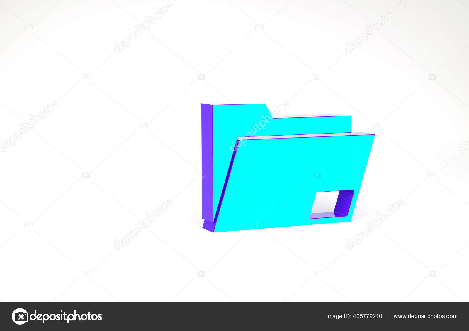 Turquoise Document folder icon isolated on white background. Accounting ...