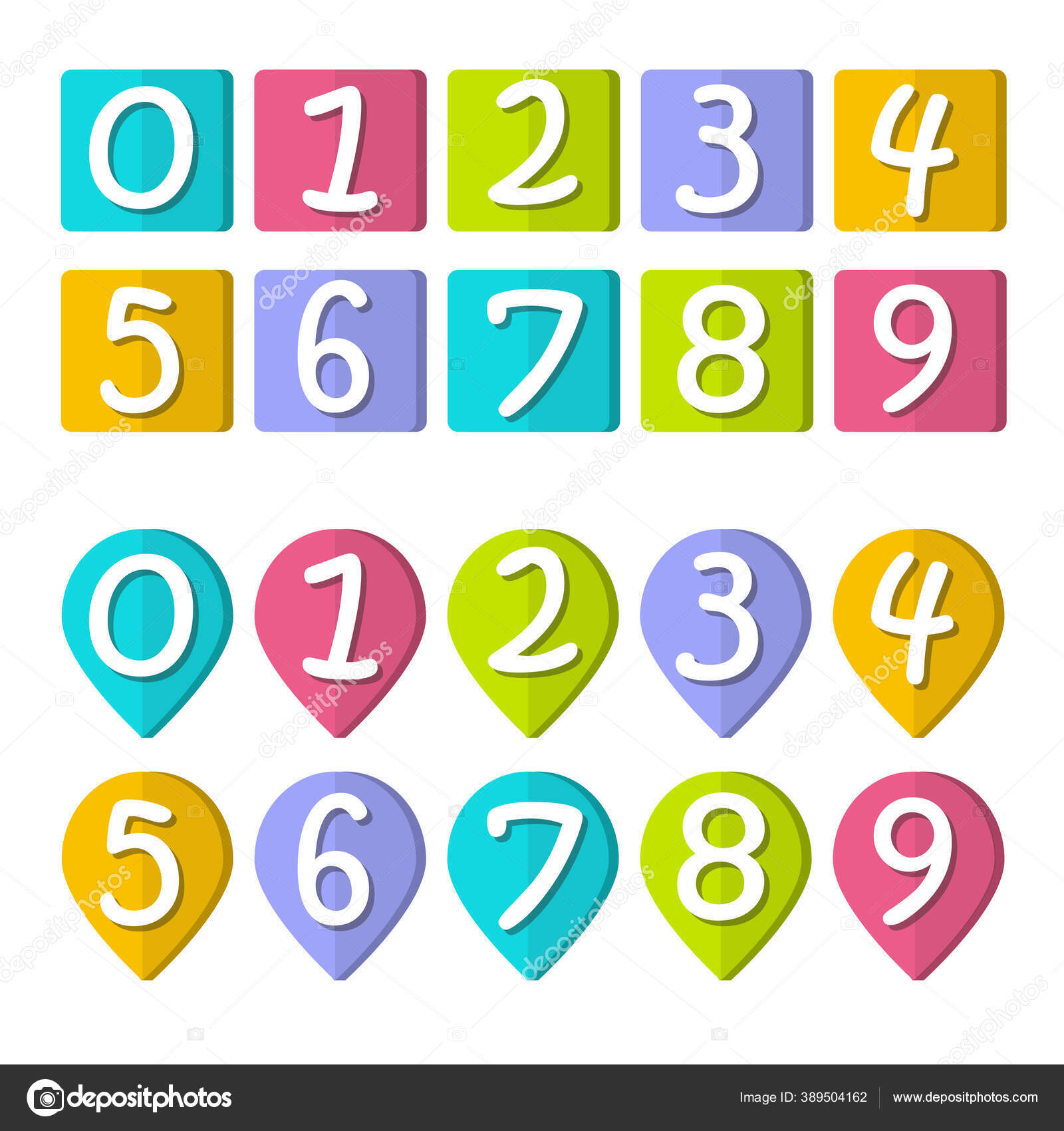 Bilangan lucu, kumpulan angka dari 0 sampai 9, latar belakang yang ...