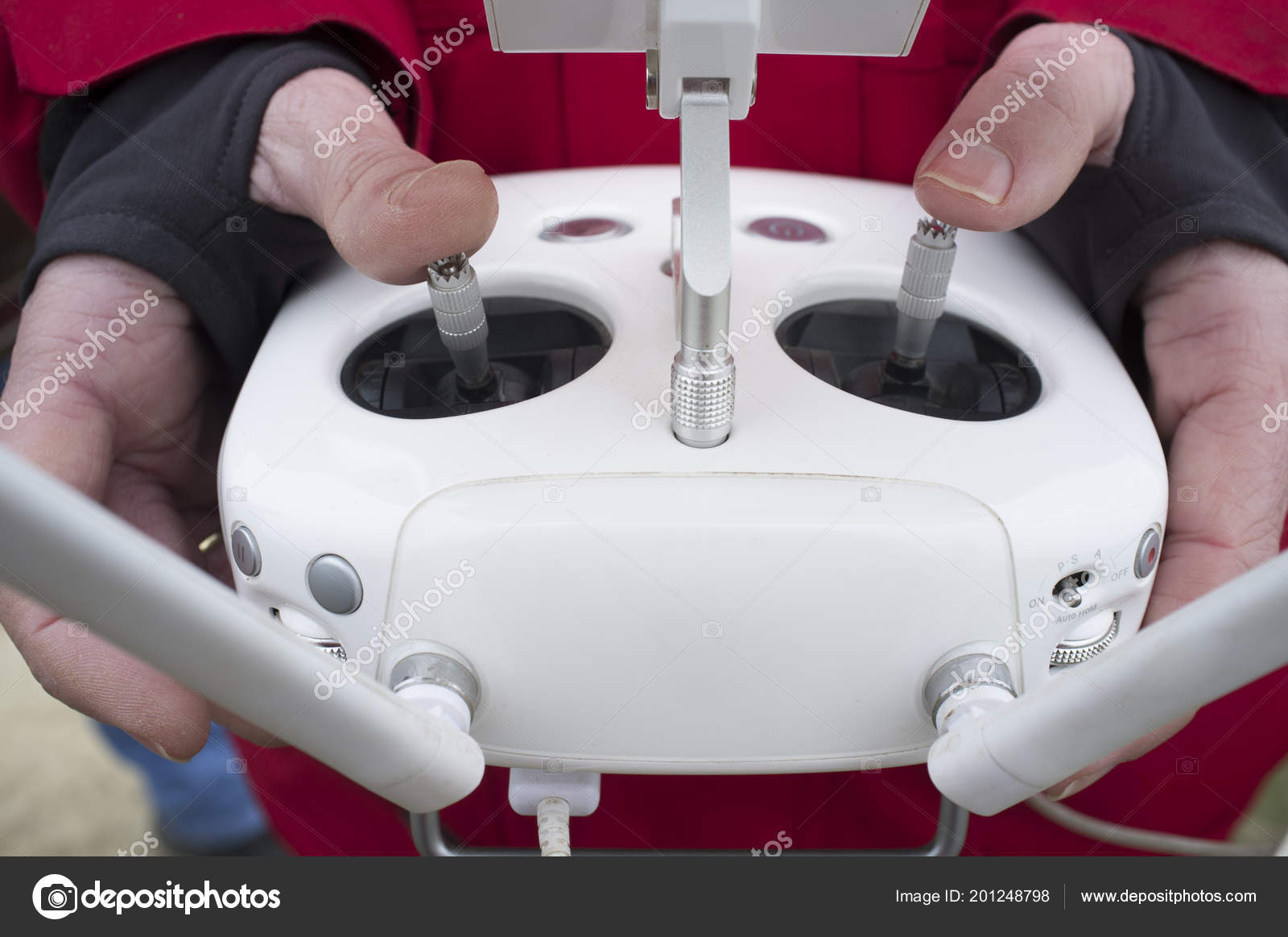 Pilot Maneuver Dron Remote Controller Moving Right Control Stick ...