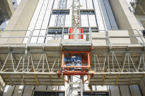Transport Platforms of scaffold elevator at construction site Stock ...