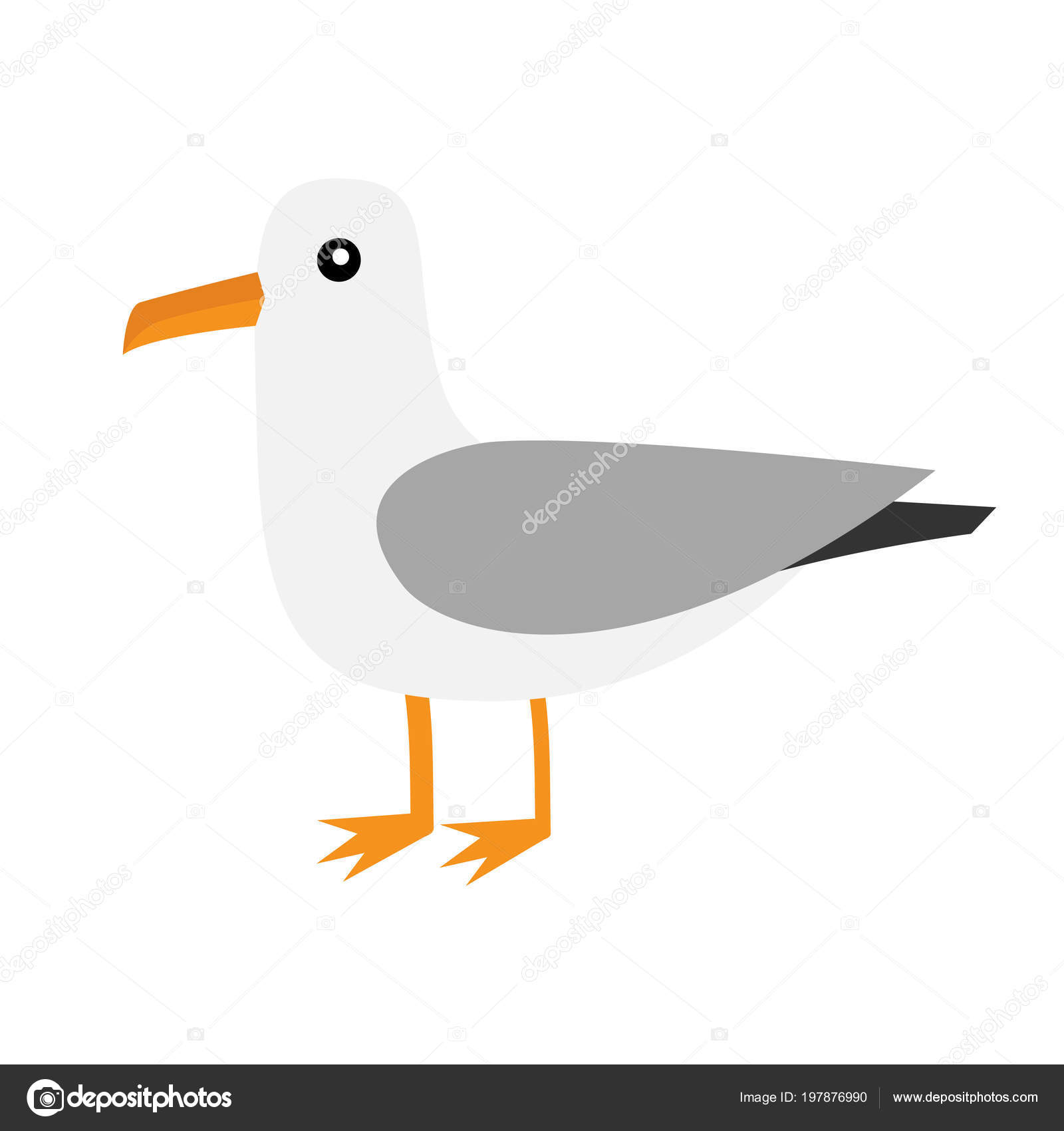 Antarctica Albatross Icon Isolated White Background Stock Vector Image ...