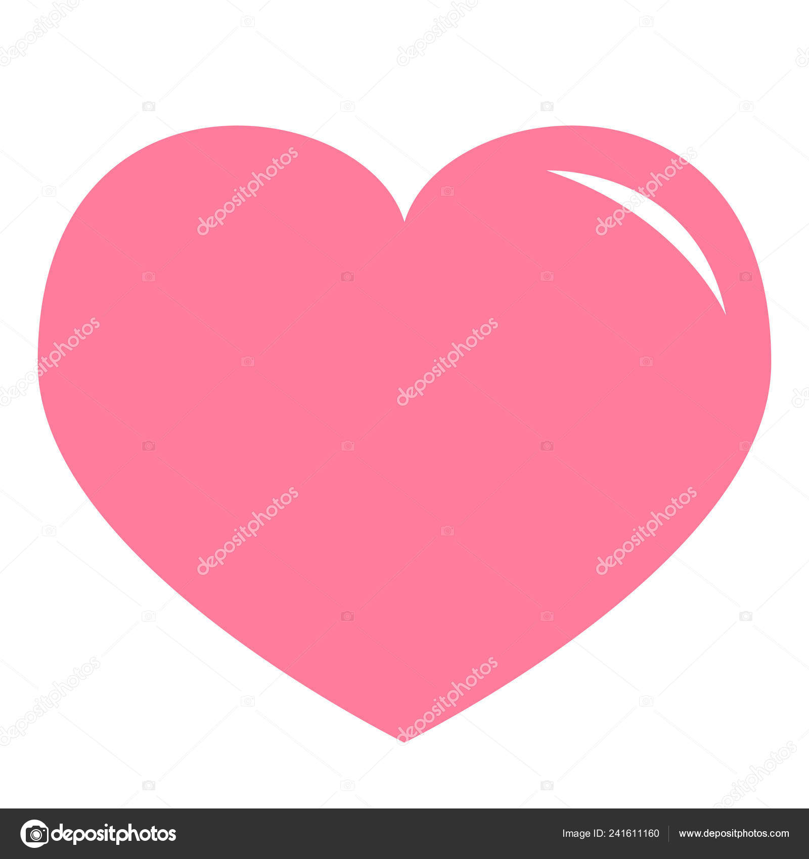 Pink Heart Shining Icon Happy Valentines Day Sign Symbol Simple Stock ...