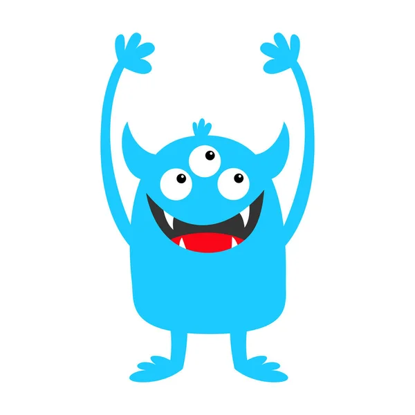 Cute cartoon blue monster Stock Vector by ©worldofvector 30415969