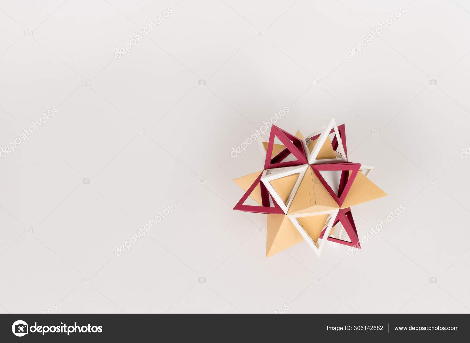 Large Star Shaped Polyhedron Dodecahedron Made Paper White Background ...
