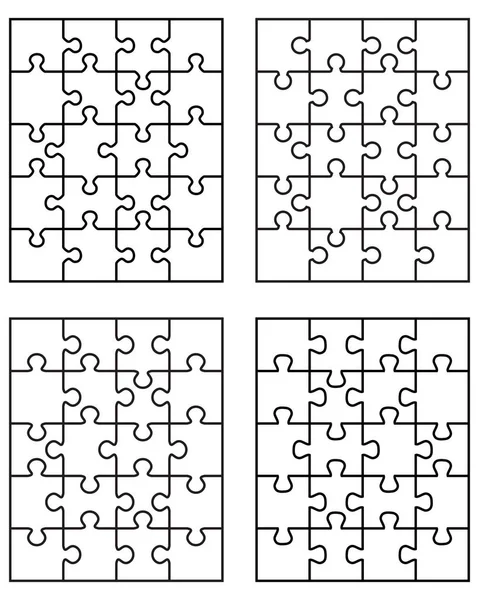 Puzzles Pieces Pattern Jigsaw Puzzle Template Stock Vector Image by ...