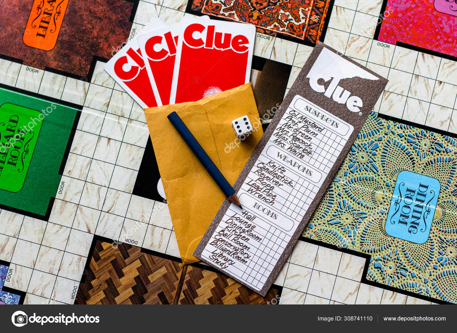 Clue Board Game Cards