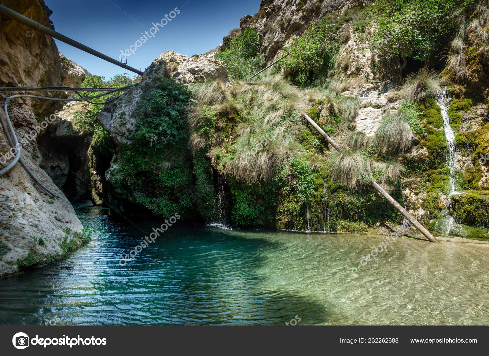 Waterfall Rainforest Cliff Crete Greece Stock Photo by ©Bruno135 232262688