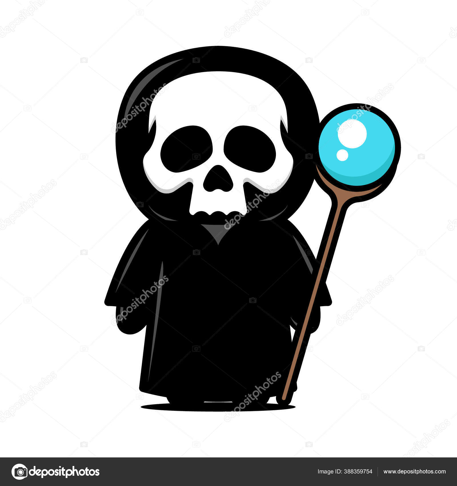 Cute Little Skeleton Mascot Design Halloween Costume Stock Vector Image ...