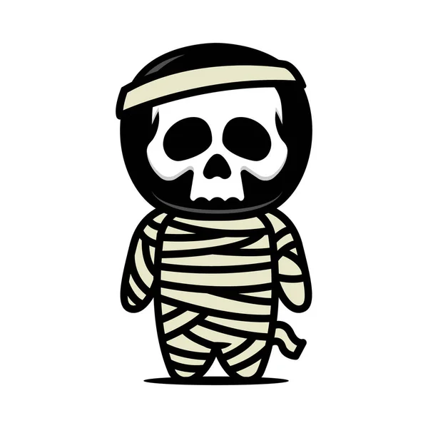 Cute Little Skeleton Mascot Design Halloween Costume Stock Vector Image ...
