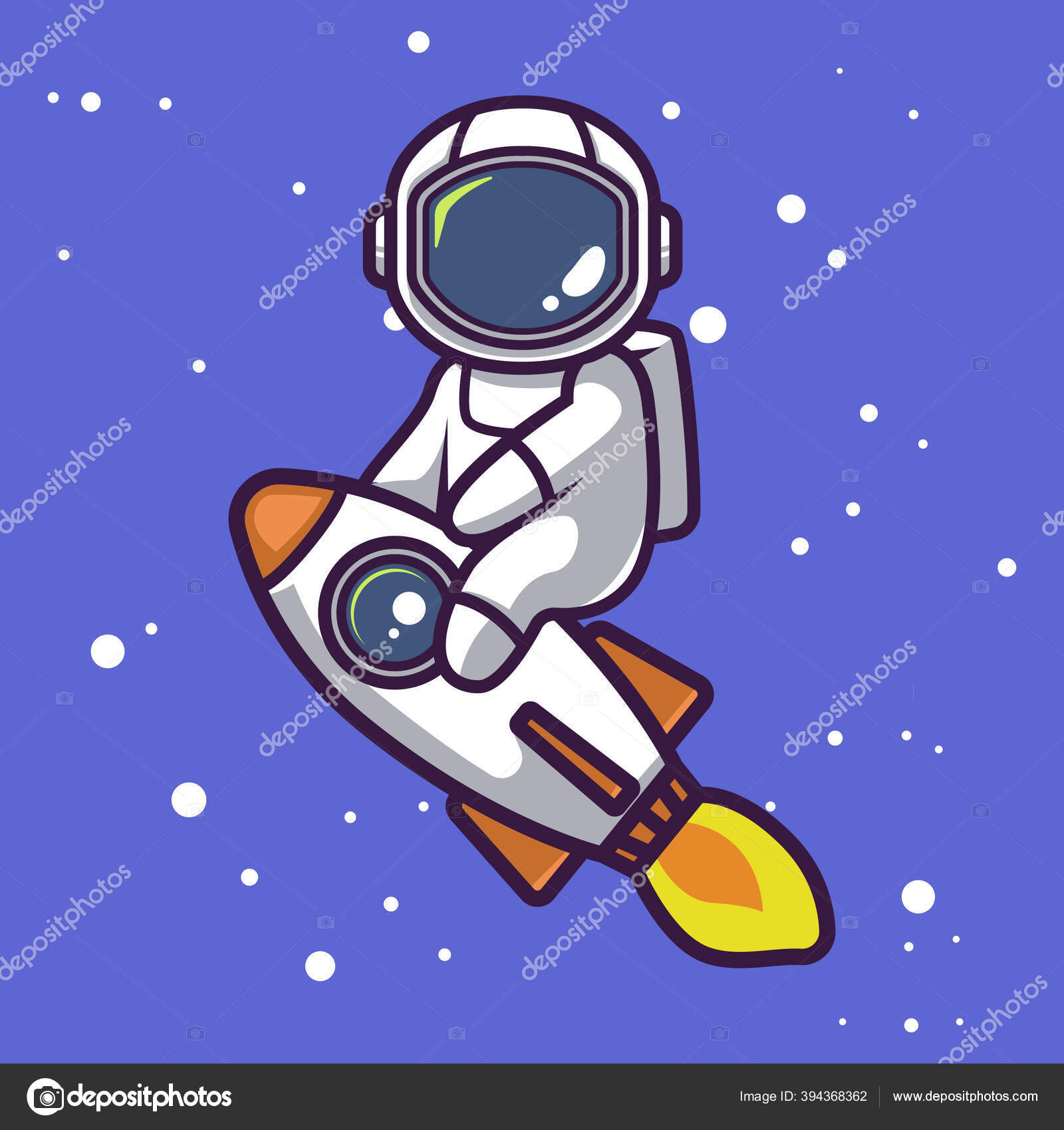 Tema Ruang Maskot Astronot Yang Lucu Vektor Stok oleh ©Guavanaboy 394368362