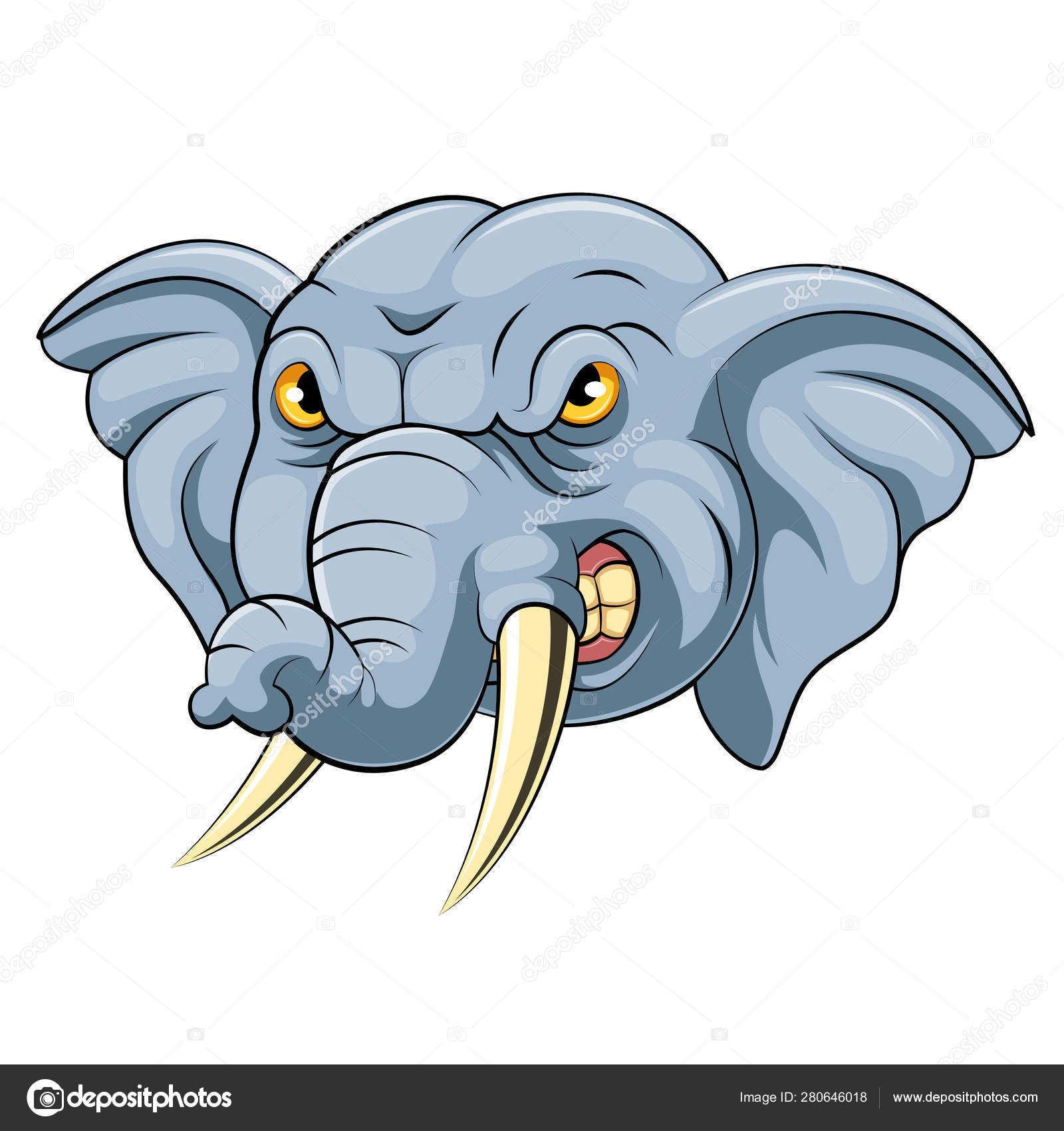 Mascot Head of an angry elephant Stock Vector by ©mariafionawati@gmail ...