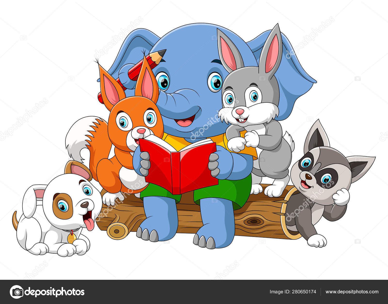 Elephant Reading A Book