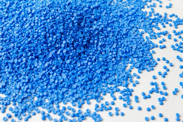 Close-up of plastic polymer granules, polymer plastic, polymer p ...