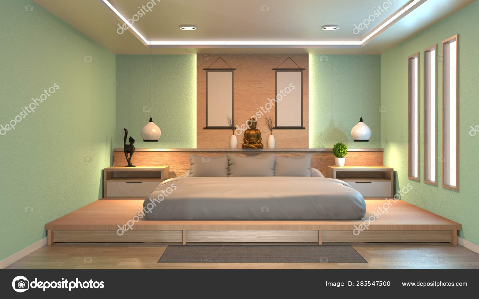 Zen Green Bedroom