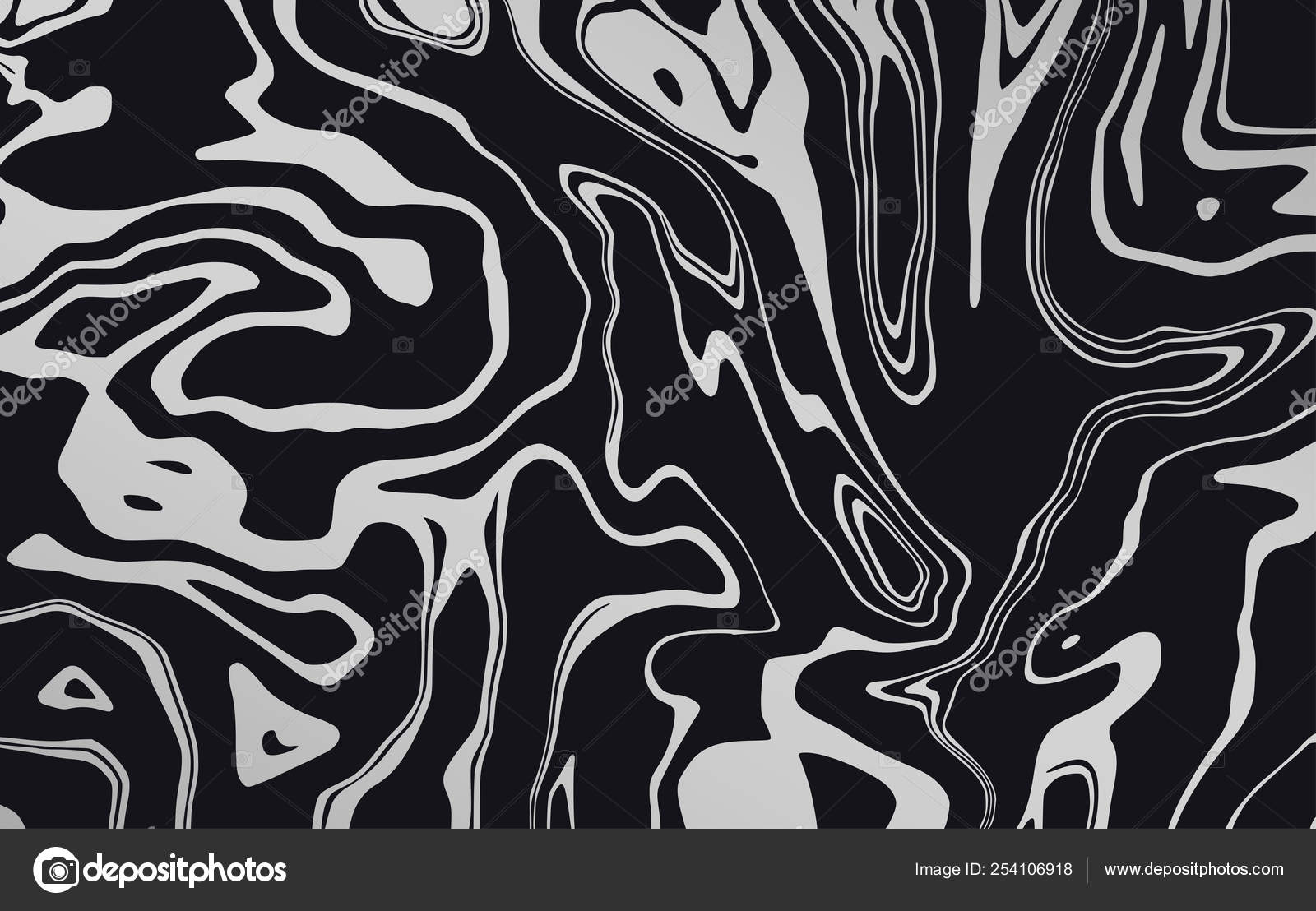 Marble texture. Dynamic liquid pattern in silver. Golden wavy lines ...
