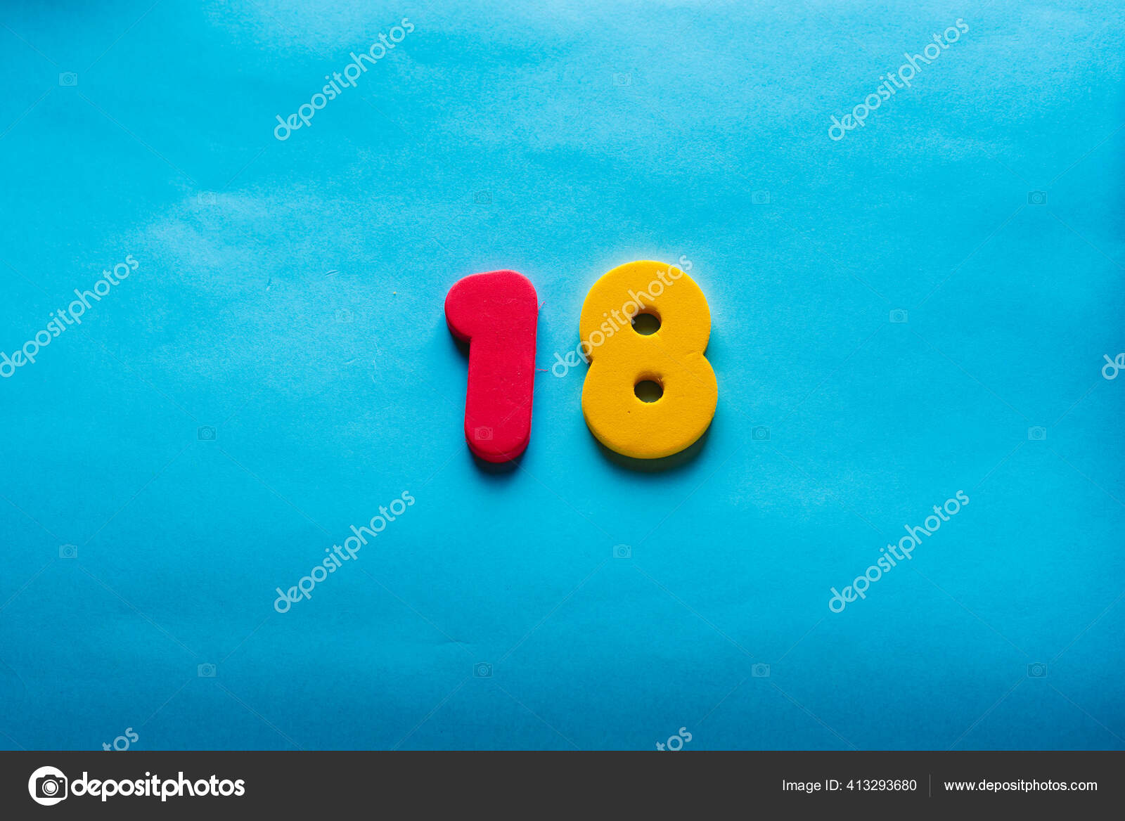Number on a bright blue background. Stock Photo by ©InnaReznik 413293680
