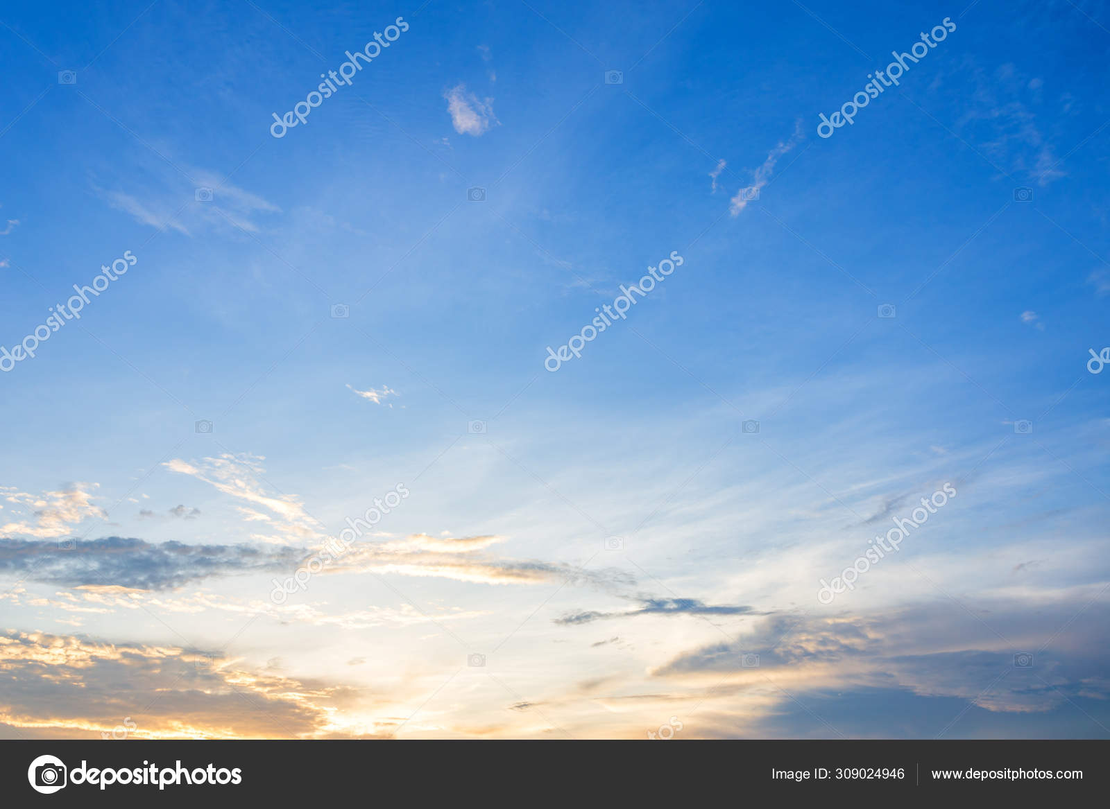 Blue dramatic sunset sky texture background. Stock Photo by ©Thinnapob ...