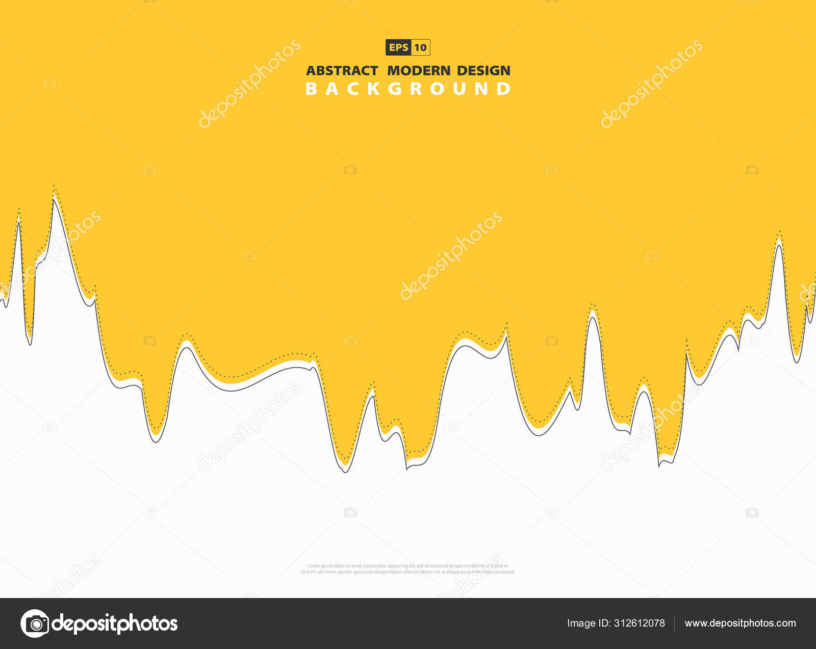 Abstract modern yellow wave line of contrast background. illustr Stock ...
