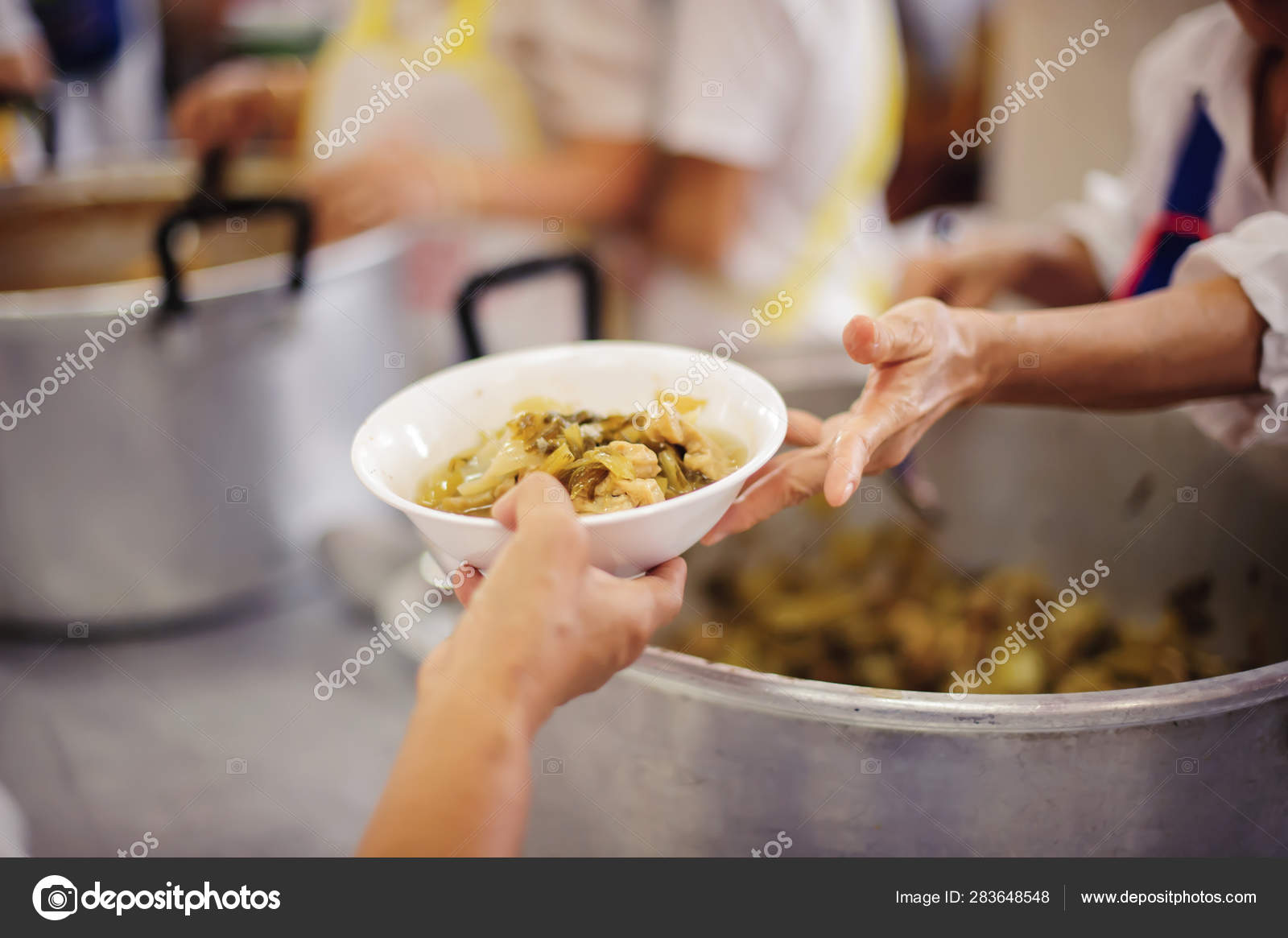 Giving Food To The Beggar